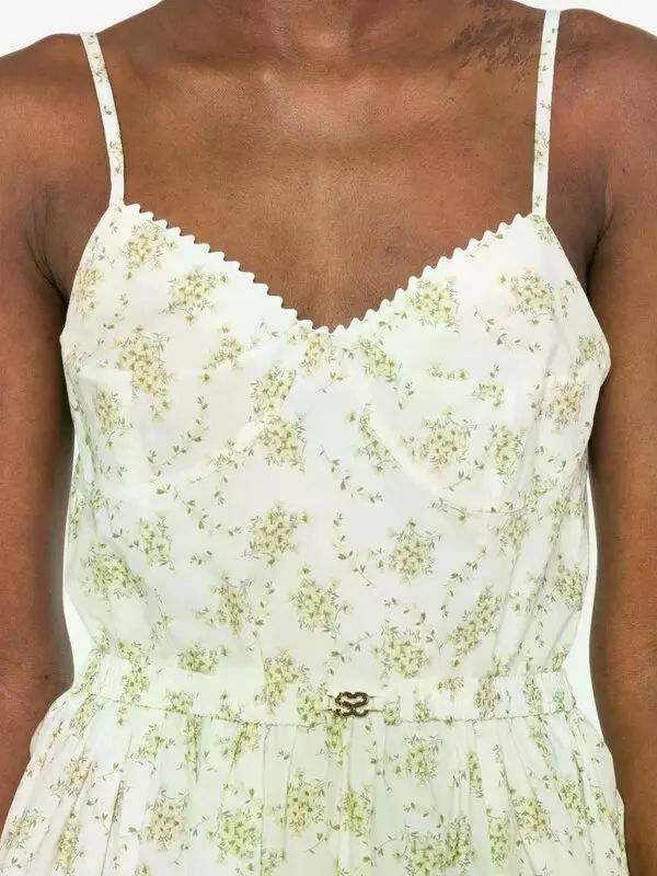 Sandro Floral-print Midi Dress - Neutrals