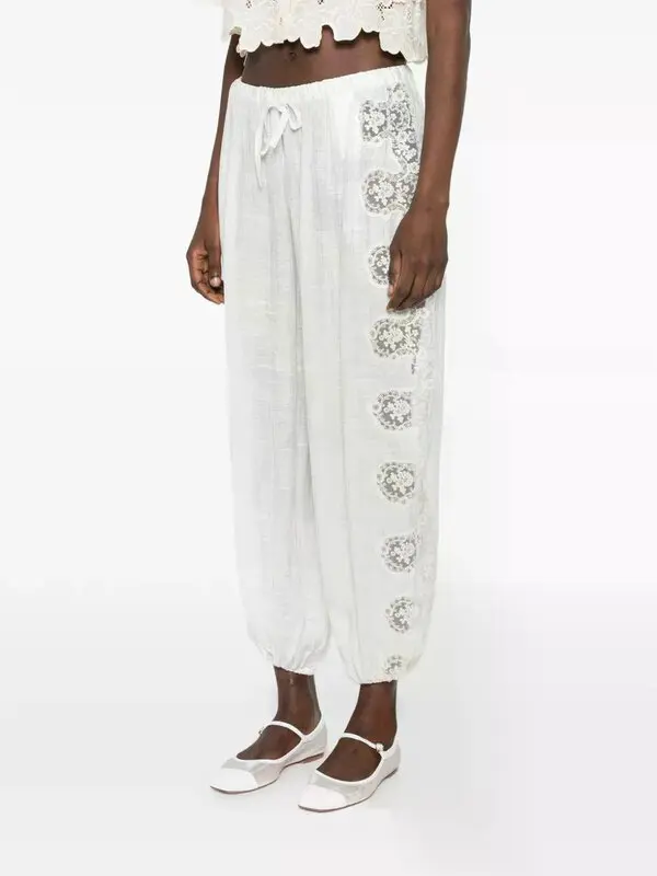 Sandro Crinkled Lace Insert Balloon Pants