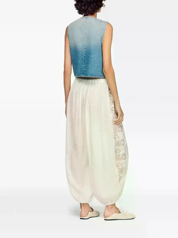 Sandro Crinkled Lace Insert Balloon Pants