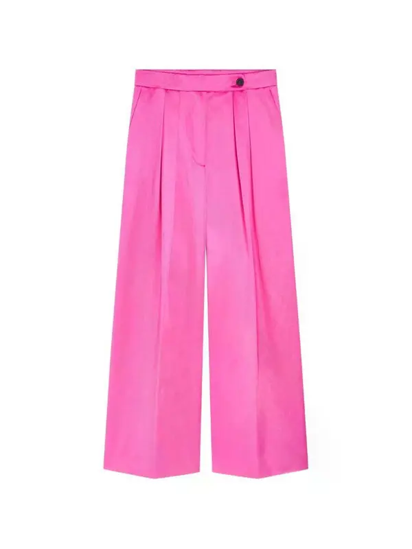 Dries Van Noten Button Pleated Wide Palazzo Pants