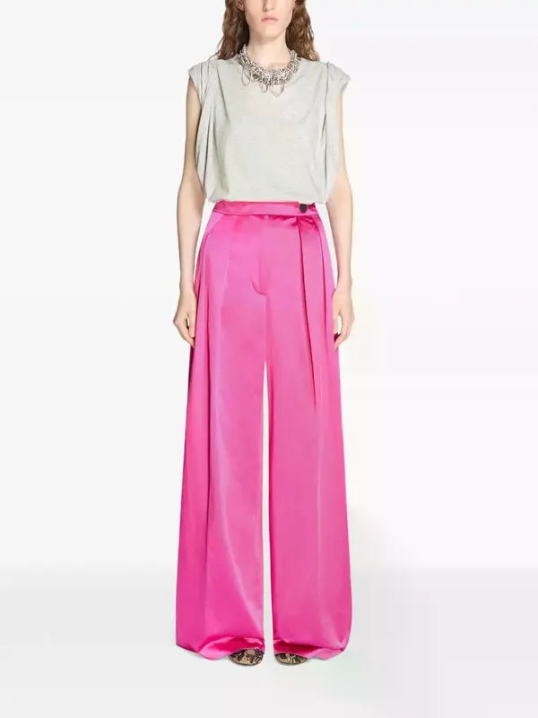 Dries Van Noten Button Pleated Wide Palazzo Pants