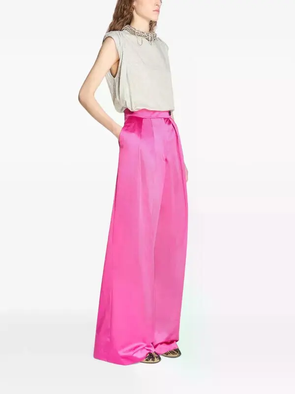Dries Van Noten Button Pleated Wide Palazzo Pants