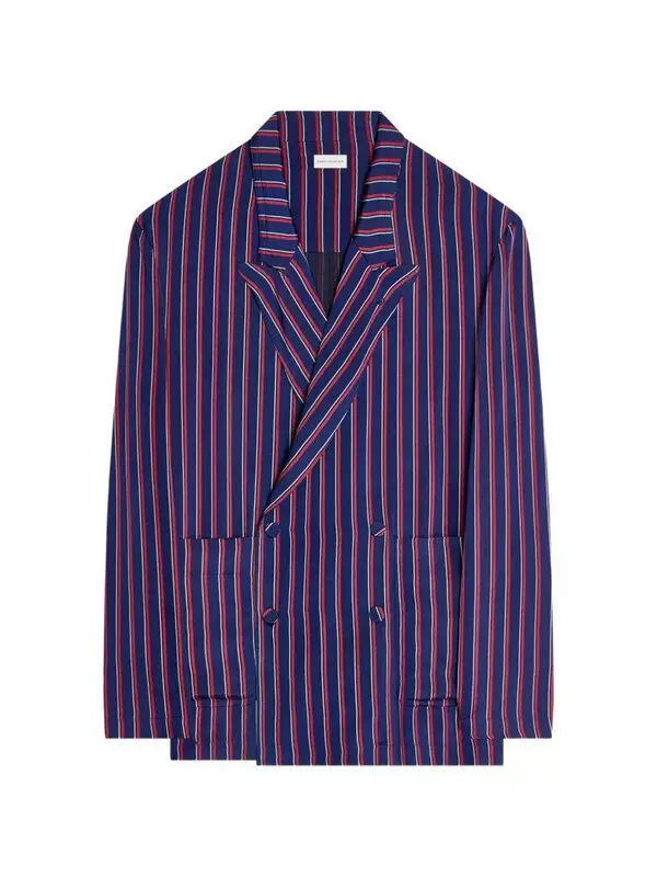 Dries Van Noten Striped Blazer - Blue