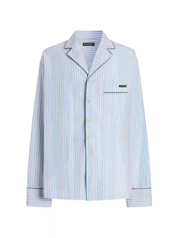Dolce & Gabbana Striped Piped Shirt - Blue