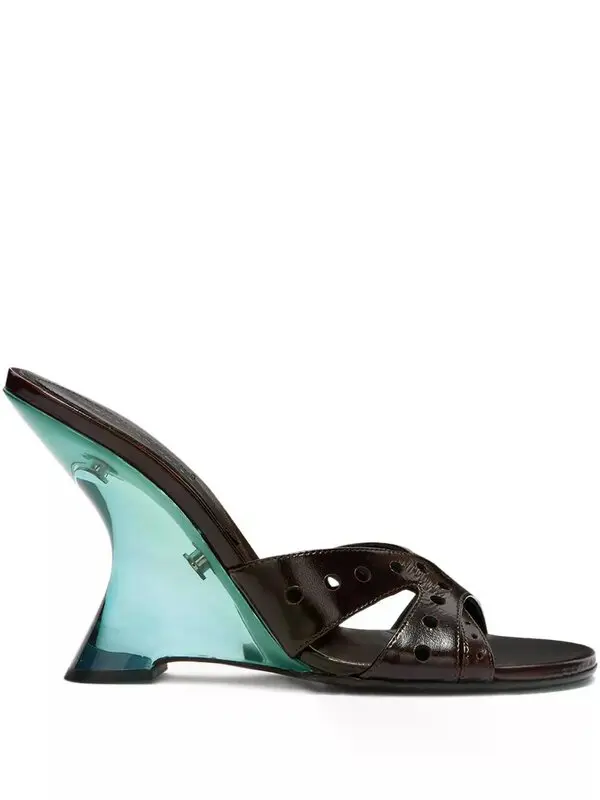 Dries Van Noten Open-toe Leather Wedge Sandals - Brown
