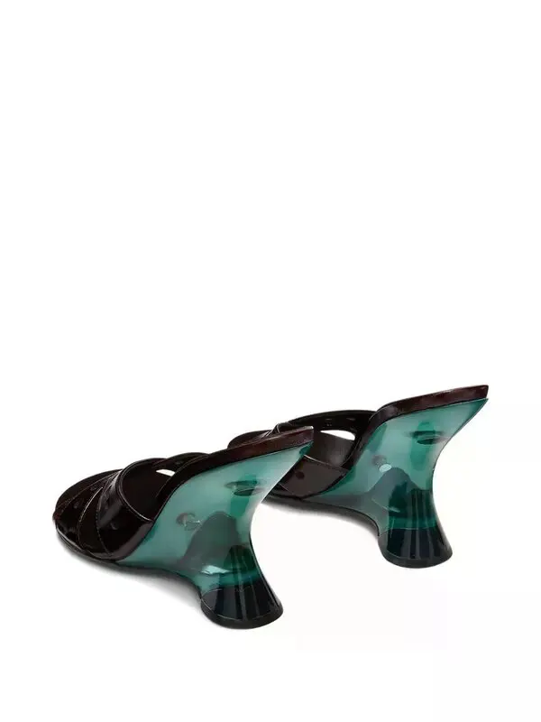 Dries Van Noten Open-toe Leather Wedge Sandals - Brown