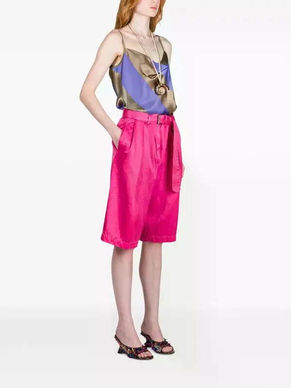 Dries Van Noten Belted Overdyed Bermuda Shorts