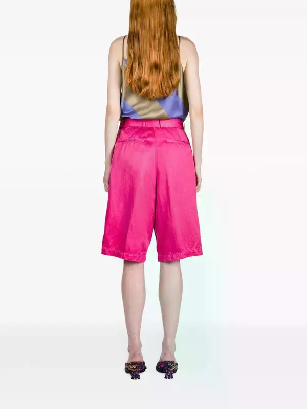 Dries Van Noten Belted Overdyed Bermuda Shorts