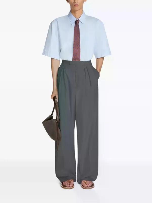 Dries Van Noten Pleated Cotton Trousers
