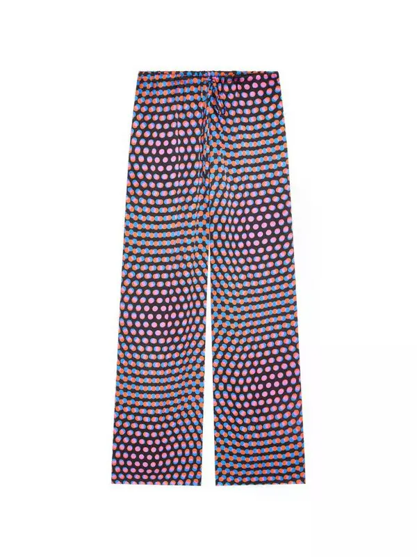 Dries Van Noten Dotted Silk Trousers - Black