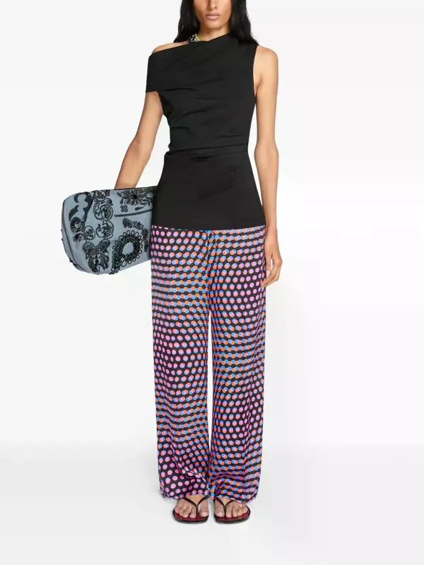 Dries Van Noten Dotted Silk Trousers