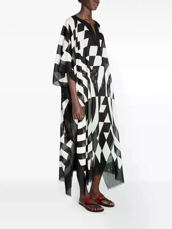 Dries Van Noten Loose-fit Printed Kaftan - White