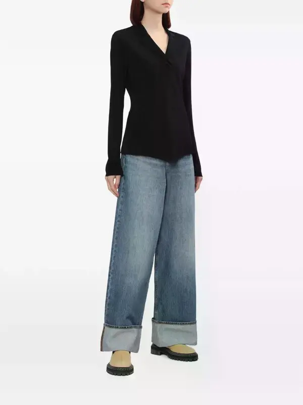 Helmut Lang V-neck Long-sleeve Top
