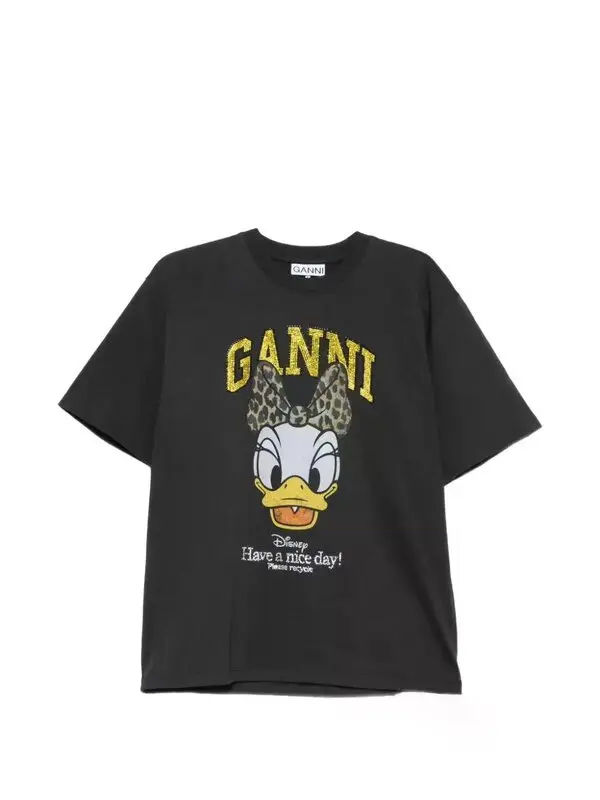 GANNI X Disney Daisy-print T-shirt - Grey