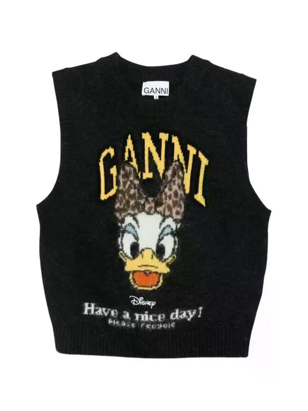 GANNI X Disney Daisy Knitted Vest - Grey