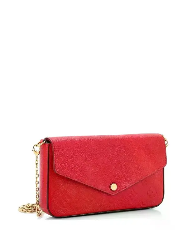 LOUIS VUITTON Felicie Pochette Monogram Empreinte Leather - Red