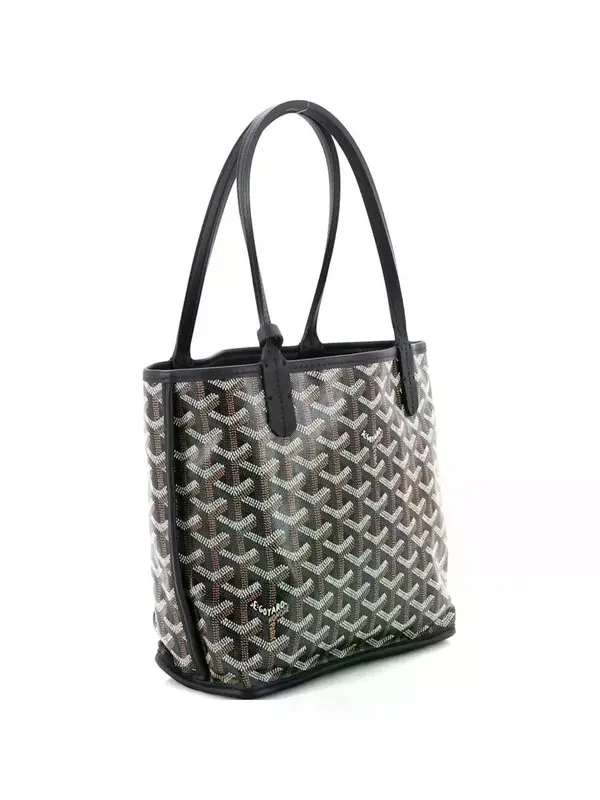Goyard Anjou Reversible Tote Coated Canvas Mini Satchel - Black