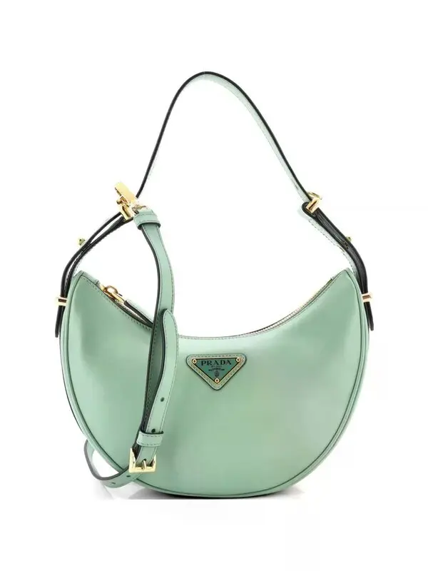 Prada Arque Half Moon Leather Small Hobo Bag