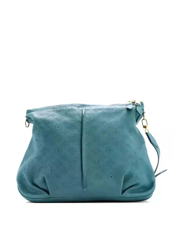 LOUIS VUITTON Selene Handbag Mahina Leather Mm Hobo Bag - Green