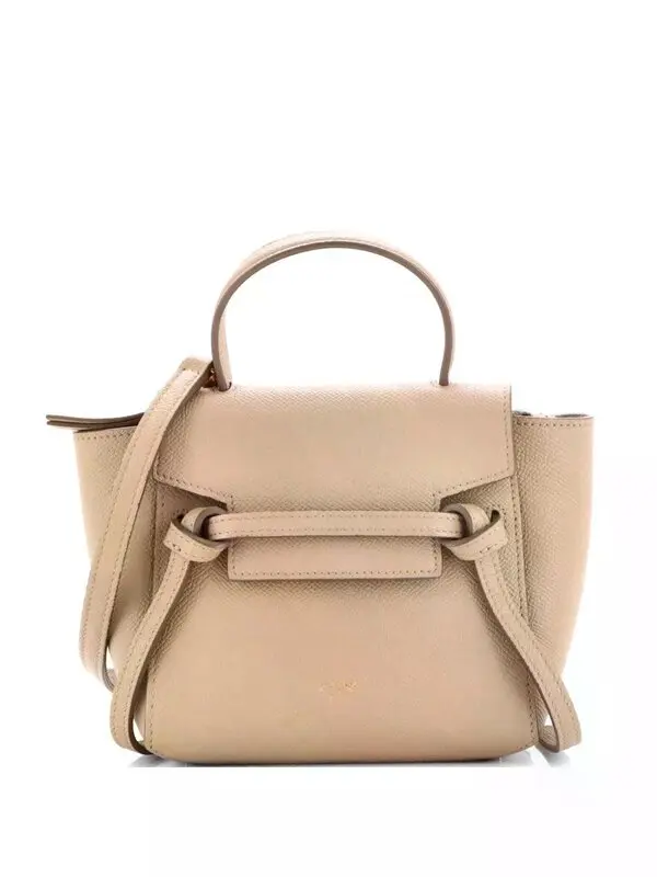 Celine Belt Bag Textured Leather Pico Shoulder Bag - Neutrals