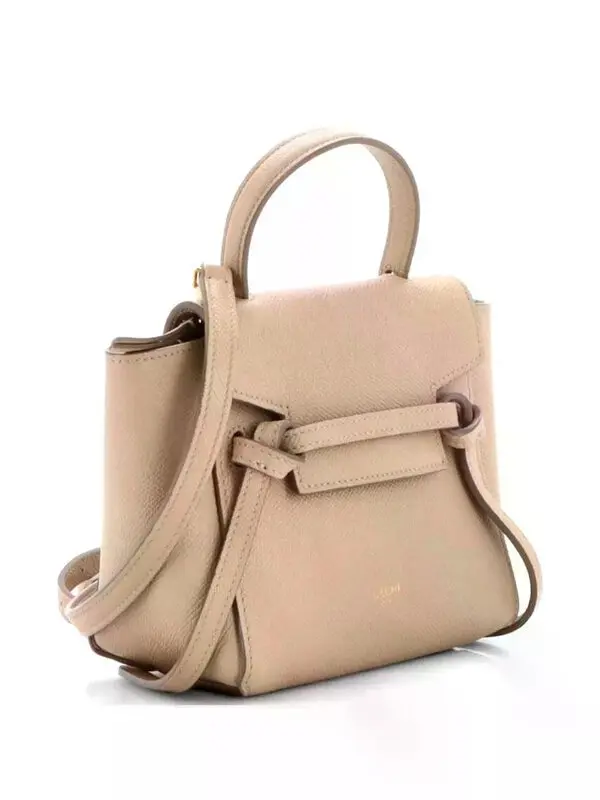 Celine Belt Bag Textured Leather Pico Shoulder Bag - Neutrals