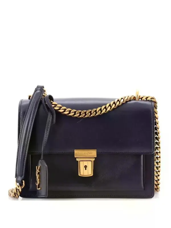 Saint Laurent High School Satchel Leather Small Business Bag - Blue