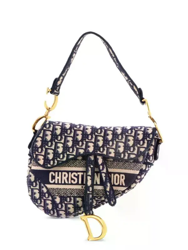 Dior Saddle Handbag Oblique Canvas Medium Shoulder Bag - Blue