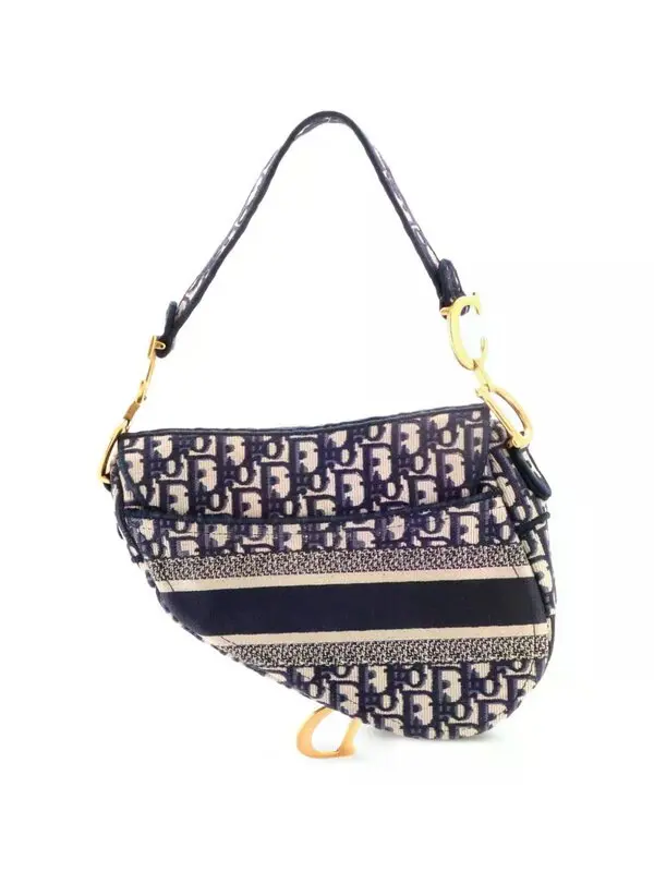 Dior Saddle Handbag Oblique Canvas Medium Shoulder Bag - Blue