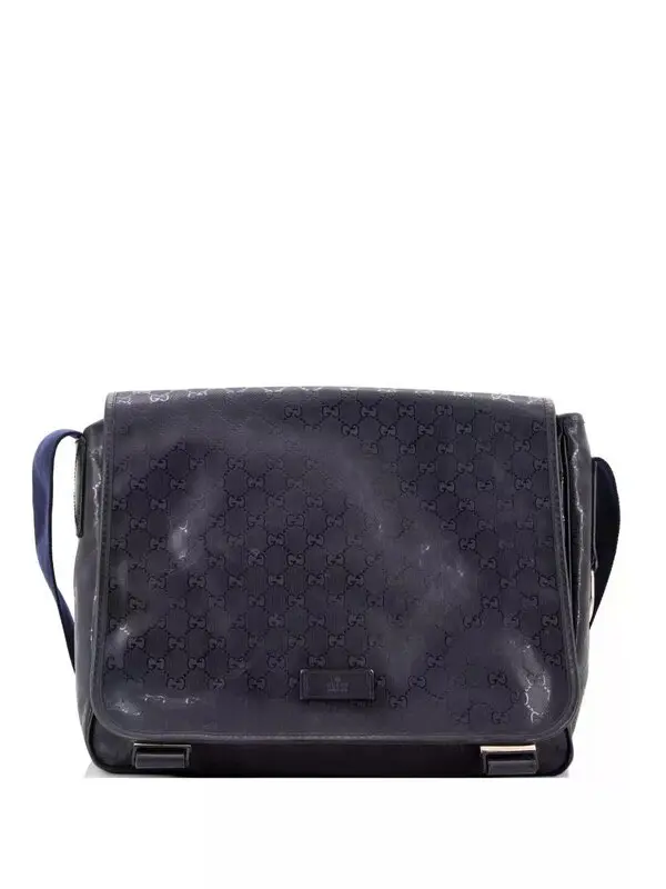 Gucci Diaper Flap Bag Gg Imprime Crossbody Bag - Blue