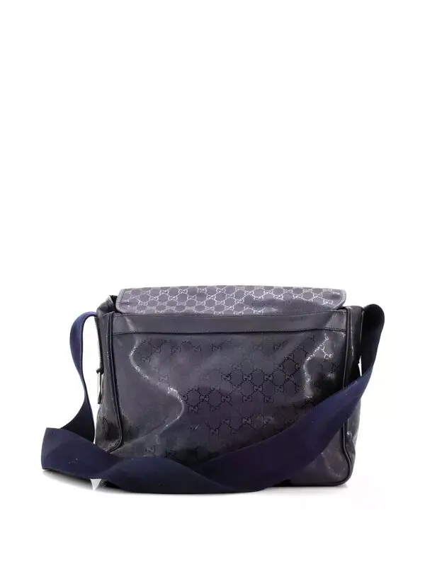 Gucci Gg Imprime Diaper Flap Crossbody Bag - Blue
