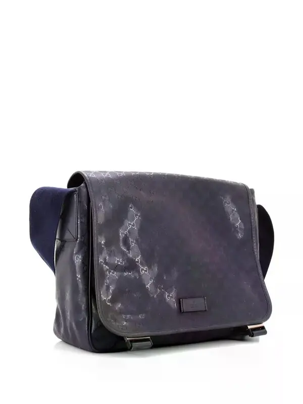 Gucci Gg Imprime Diaper Flap Crossbody Bag - Blue