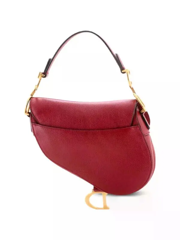 Dior Saddle Handbag Leather Mini Shoulder Bag - Red