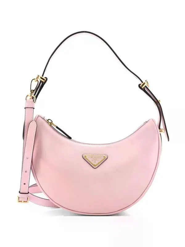 Prada Arque Half Moon Leather Hobo Bag