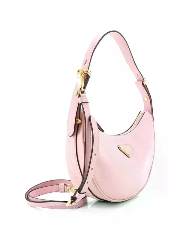 Prada Arque Half Moon Leather Hobo Bag