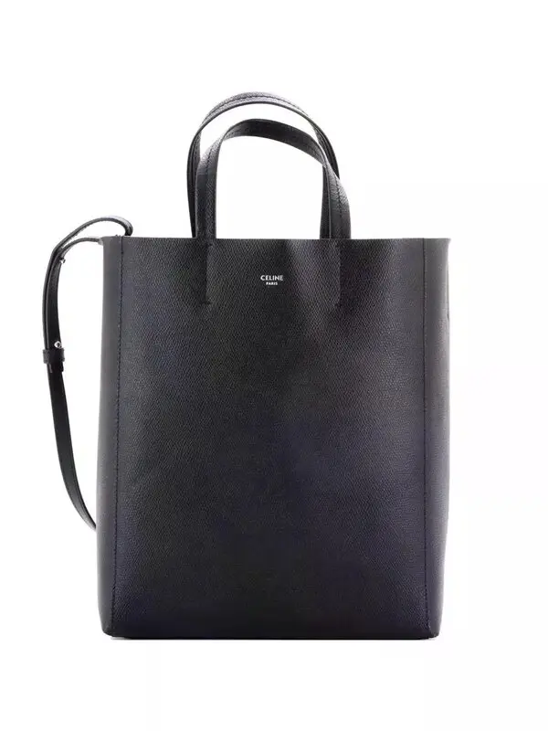 Celine Vertical Cabas Grained Calfskin Small Tote Bag - Black