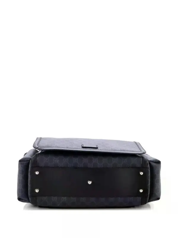 Gucci Web Strap Diaper Bag Gg Coated Canvas Small