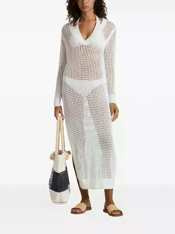 Vilebrequin Crochet-knit Long-sleeved Dress - White
