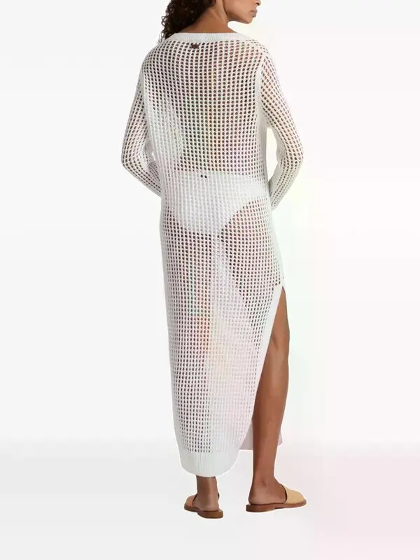 Vilebrequin Crochet-knit Long-sleeved Dress - White
