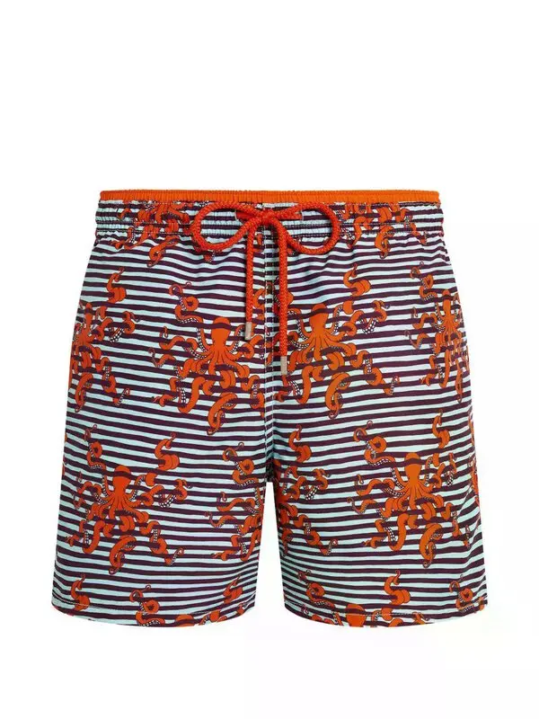 Vilebrequin Octopus In Stripes Swim Shorts - Blue
