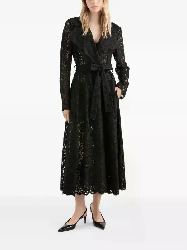 Dolce & Gabbana Lace Belted Coat
