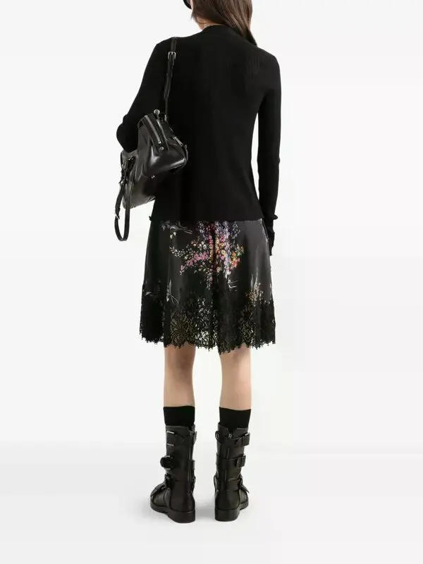 Dolce & Gabbana Floral Lace Mini Dress - Black