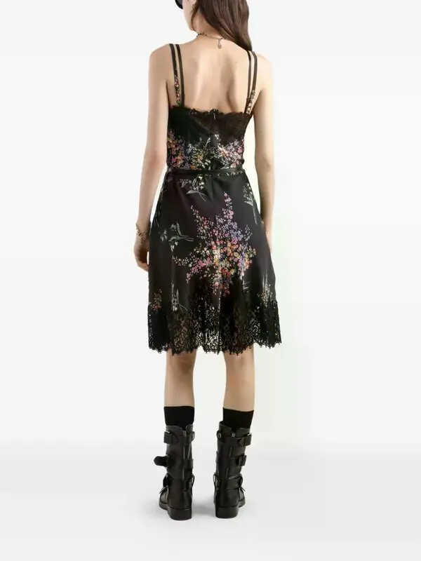 Dolce & Gabbana Floral Lace Mini Dress - Black