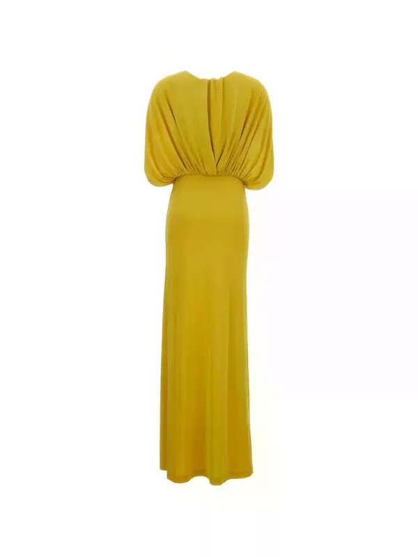 DES_PHEMMES Draped Maxi Dress - Yellow