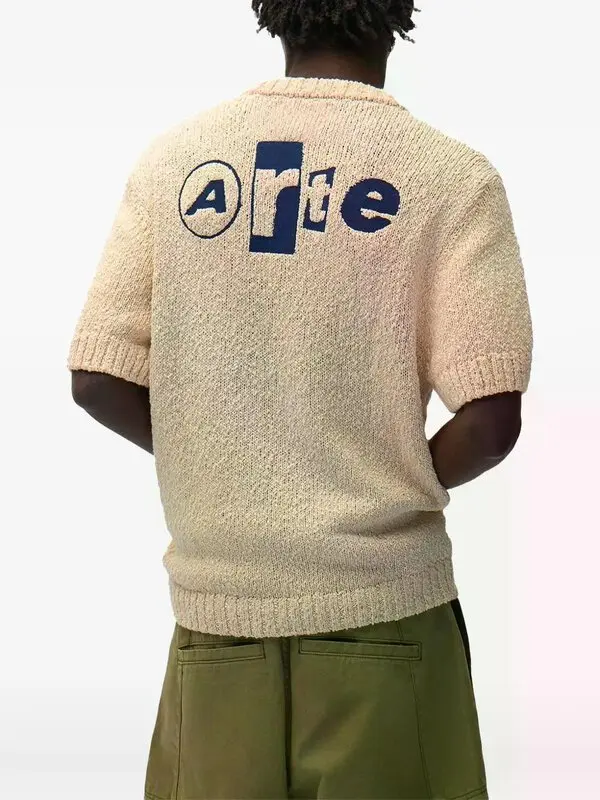 ARTE ANTWERP Back-graphic Short-sleeved Sweater