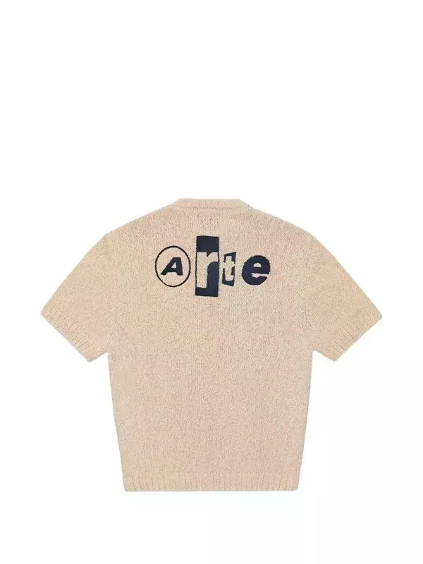 ARTE ANTWERP Back-graphic Short-sleeved Sweater
