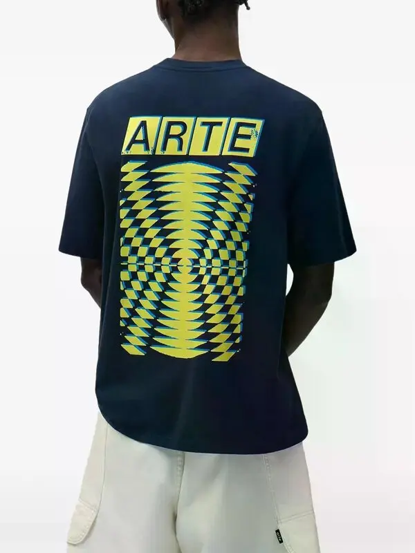 ARTE ANTWERP Abstract-print Cotton T-shirt - Blue