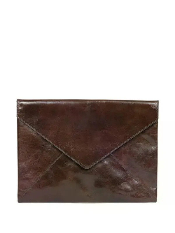 Dries Van Noten Leather Clutch - Brown