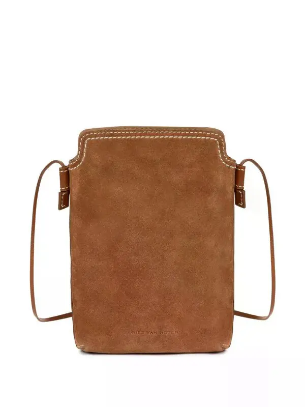 Dries Van Noten Suede Phone Pouch - Brown
