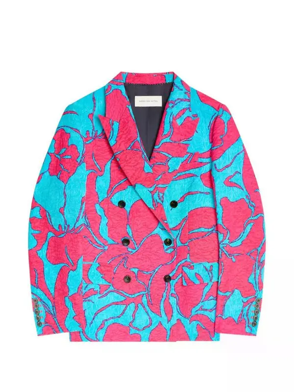 Dries Van Noten Double-breasted Jacquard Blazer - Pink