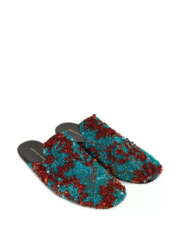 Dries Van Noten Sequin-embellished Slippers